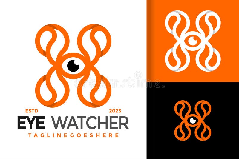 Eye Watcher Logo Vector Icon Illustration Stock Vector - Illustration ...