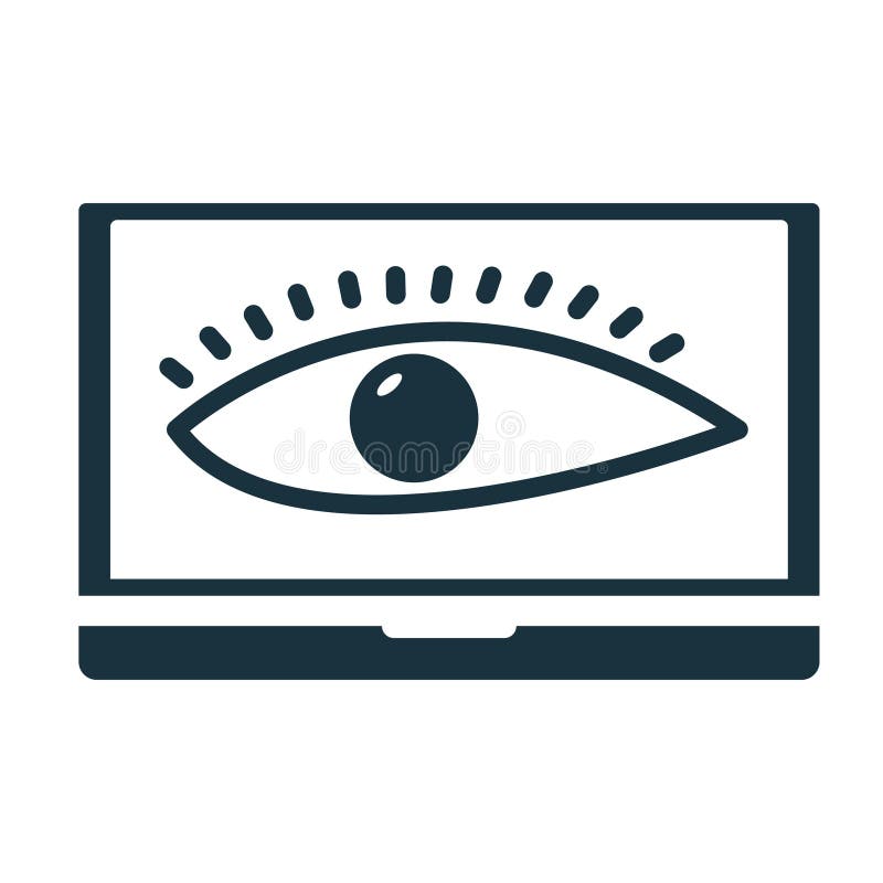 Eye Watching Laptop Screen Representing Online Surveillance and Digital ...