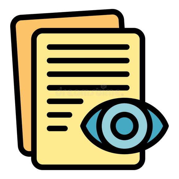 Eye Watching Paper Documents Icon Representing Proofreading Stock ...