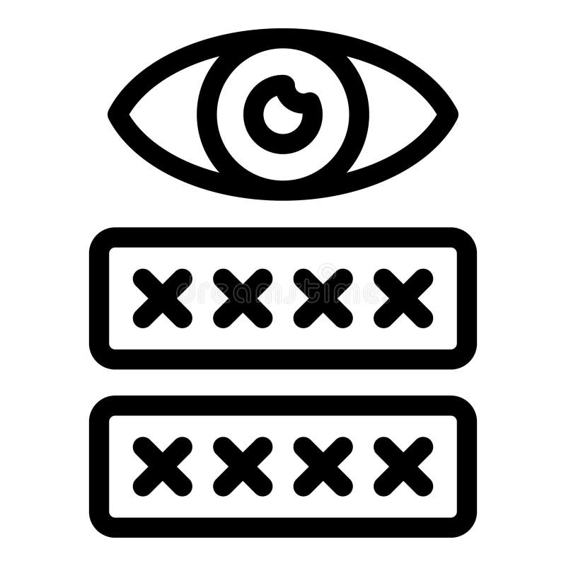 Eye Watching Password Form Icon Representing Security Concept Stock ...