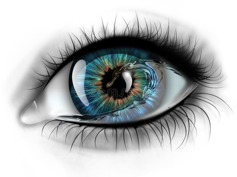 Eye with water stock illustration. Illustration of eyes - 27151957