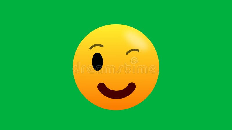On Eye Wink and Smile Face Expression Stock Illustration - Illustration ...