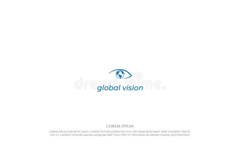 Eye with World Globe for Global Vision Trade Logo Design Vector Stock ...