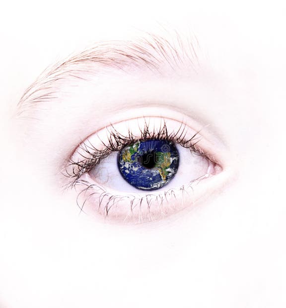 Eye with World Reflected in it Stock Image - Image of look, eyeball ...