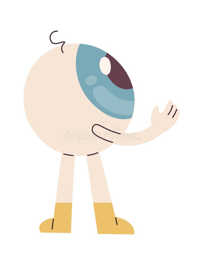 Eyeball Character Looking Up Stock Vector - Illustration of isolated ...