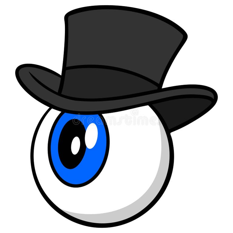 Eyeball with Hat stock vector. Illustration of eyeball - 169678098