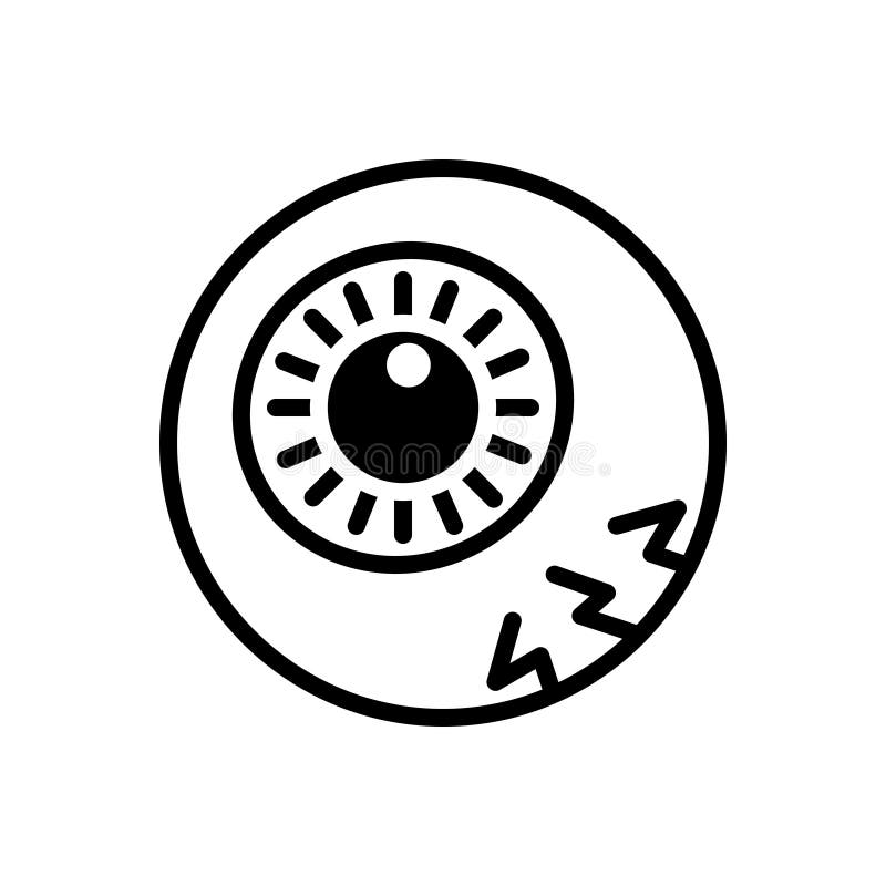 Black Line Icon for Eyeball, Eyesight and Optometry Stock Vector ...