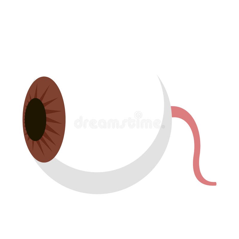 Eyeball icon, flat style stock vector. Illustration of health - 161305224