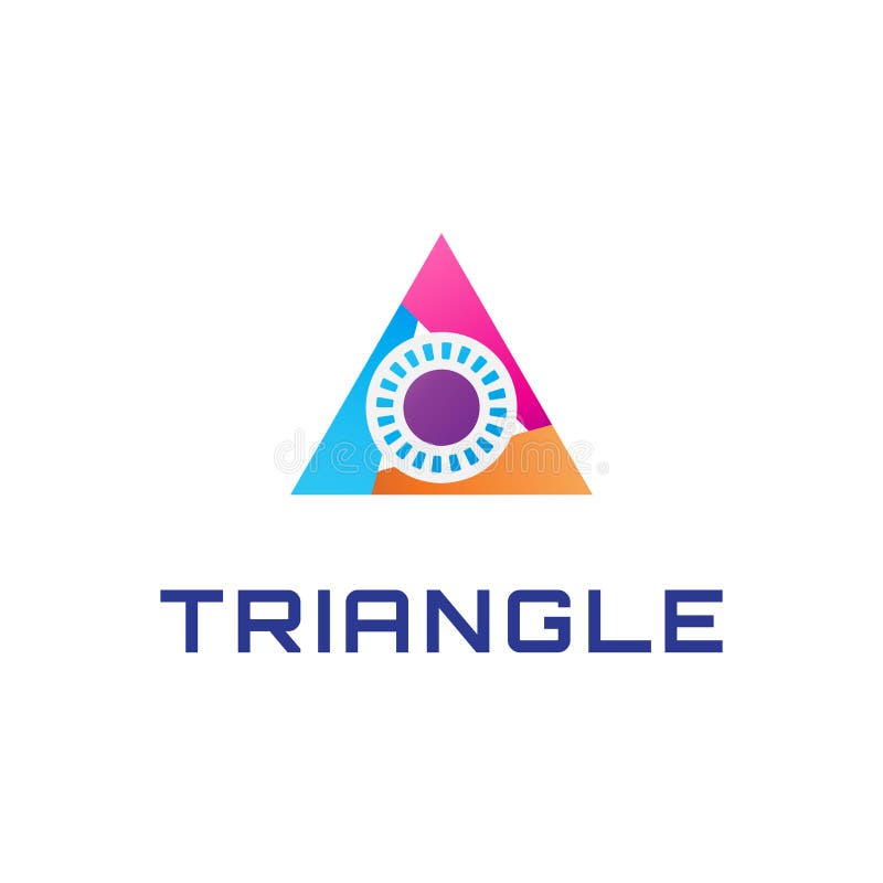 Eyeball in the Middle of Triangle. Colorfull Three Angle Logo Design ...