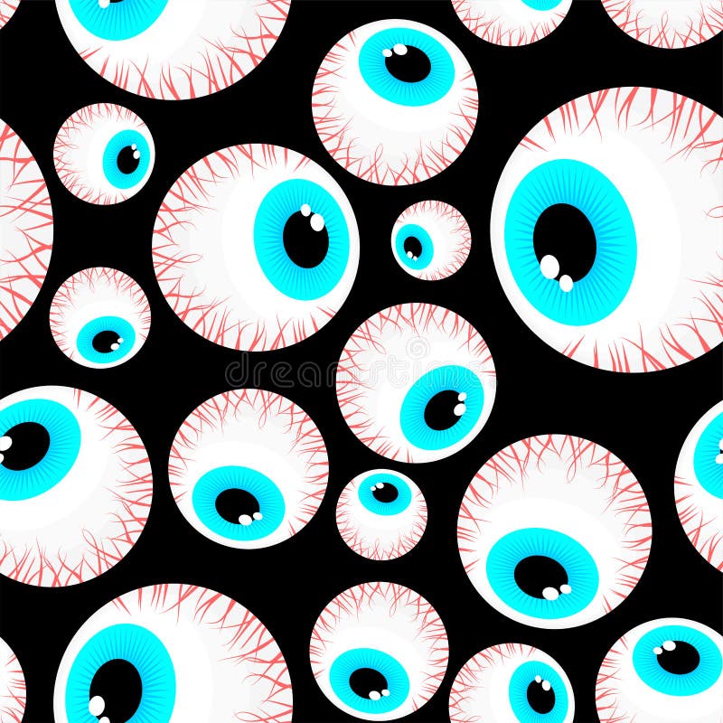 Eyeball Pattern Seamless . Round Eye Background Stock Vector - Illustration of october ...