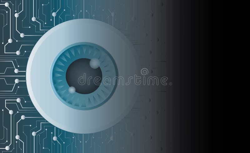 The Eyeball Of Technology Line And Space Background Stock Vector ...