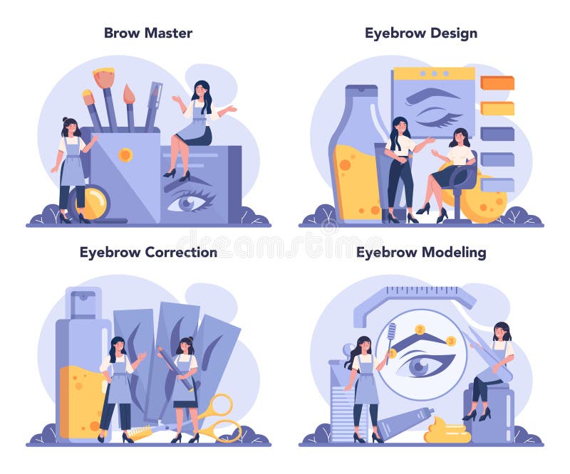 Eyebrow Master and Designer Concept Set. Master Making Perfect Brow ...