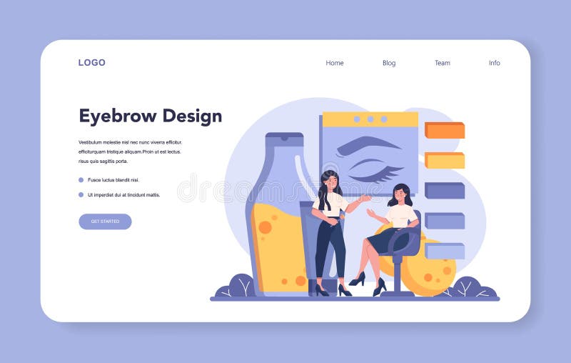 Eyebrow Master and Designer Web Banner or Landing Page Stock Vector ...