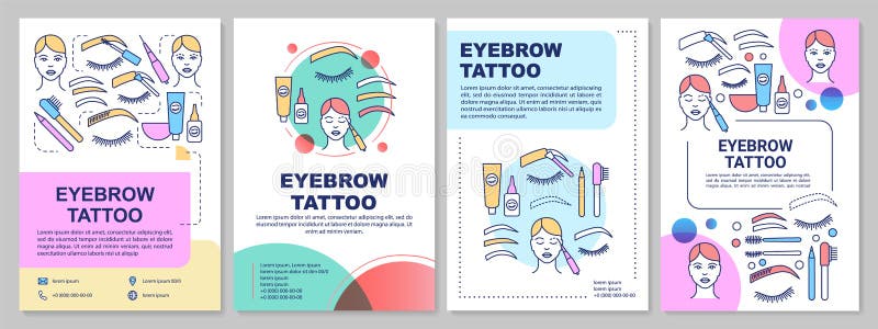 Eyebrow Tattoo Brochure Template Layout. Permanent Makeup Stock Vector ...