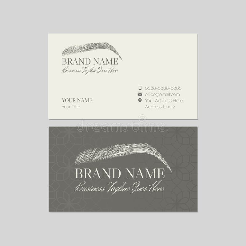 Eyebrows or Brows Artist Business Card Design Template Stock Vector ...