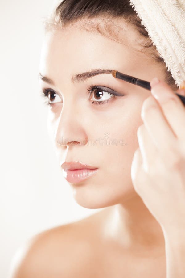 Eyebrows combing stock image. Image of brush, color, face - 29695329
