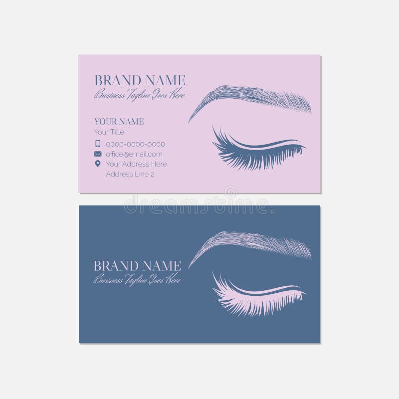 Eyebrows and Lashes Artist Pink and Blue Business Card Design Template ...