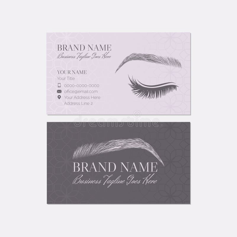 Eyebrows and Lashes Make Up Artist Business Card Design Template Stock ...