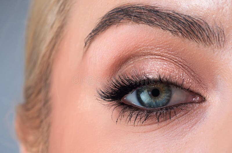 Eyebrows Shape Close Up Of Woman Getting Eyebrow Make Up Macro Applying Cosmetics On Her