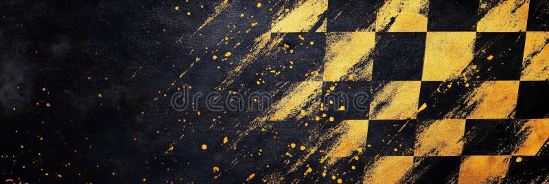 An Eyecatching Checkered Flag Design Featuring Gold Highlights Set ...