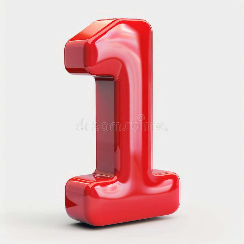 An Eyecatching 3D Glossy Red Number One that Symbolizes Achievement and ...