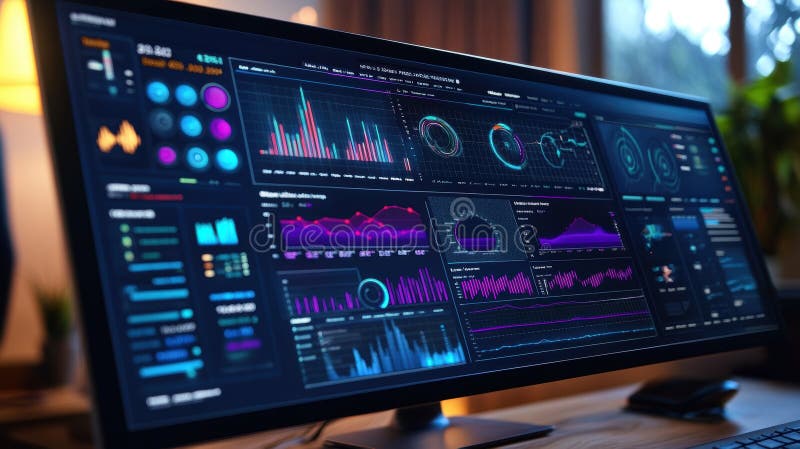 An Eyecatching Dashboard Filled with Colorful Charts and a Timeline ...
