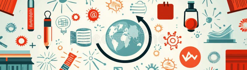 Eyecatching Graphic Design with a Mix of Abstract Symbols and Objects ...