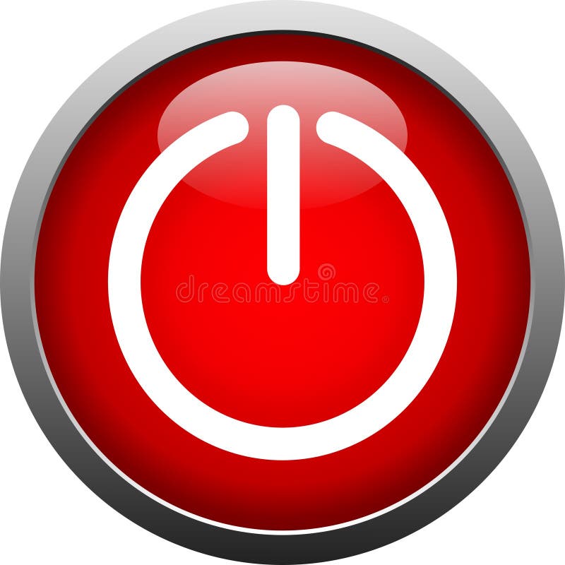 3D red power button icon stock illustration. Illustration of icon ...