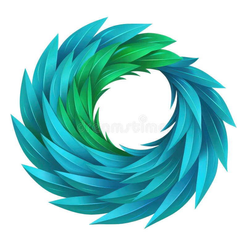 Eyecatching Logo with Abstract Bright Blue and Green Iridescent Circle ...
