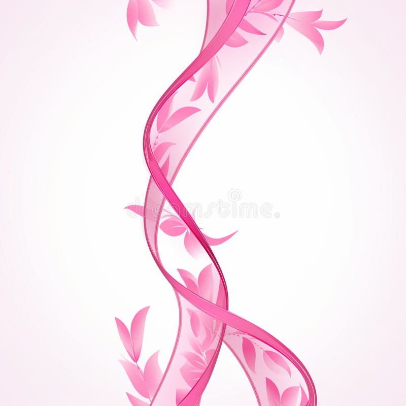 EyeCatching Pink Ribbon Hanging on Vivid White Background Stock ...