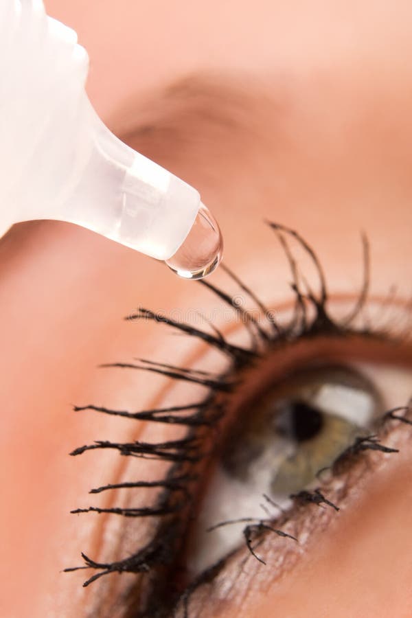 Dripping Eye with Eyes Drops Stock Image - Image of closeup, applying ...