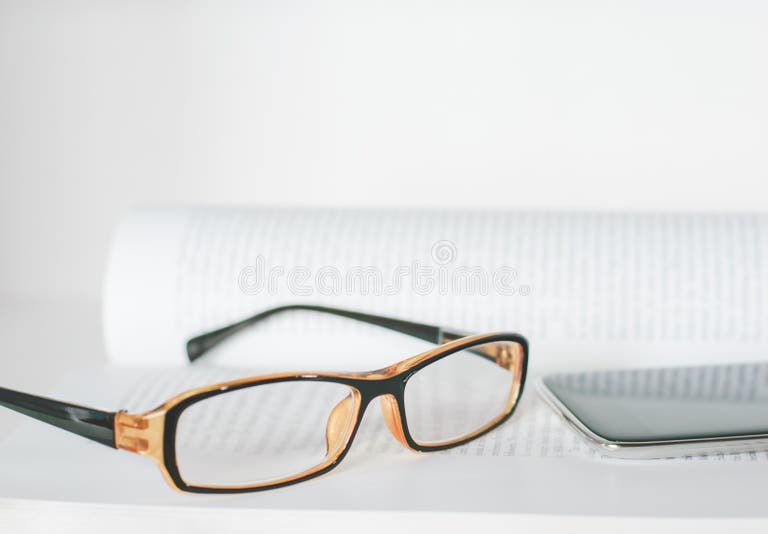 Eyeglass on book stock photo. Image of eyeglasses, reading - 61170118