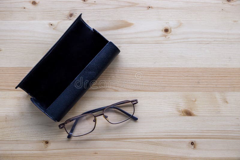 Eyeglass and box stock image. Image of case, table, glasses - 141764105