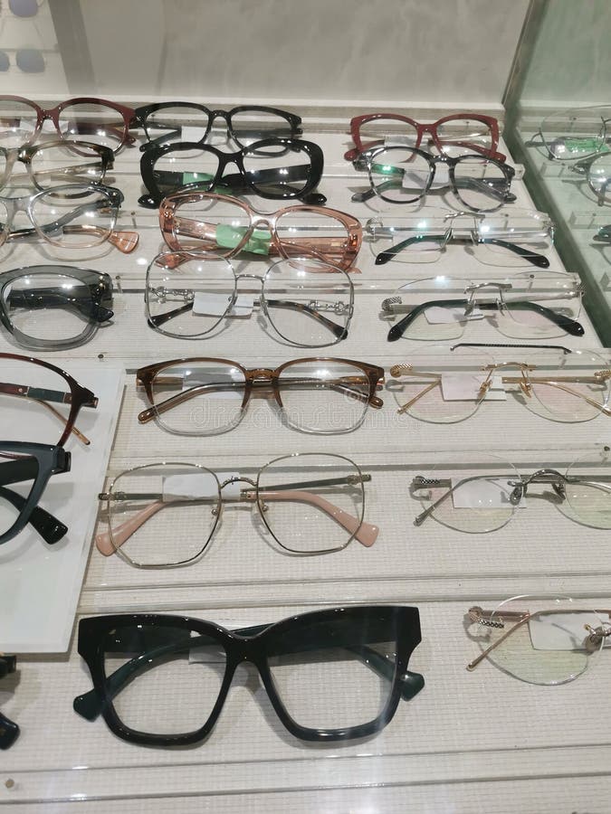 Eyeglass Frames are Displayed at the Modern Optical Store. Stock Photo ...