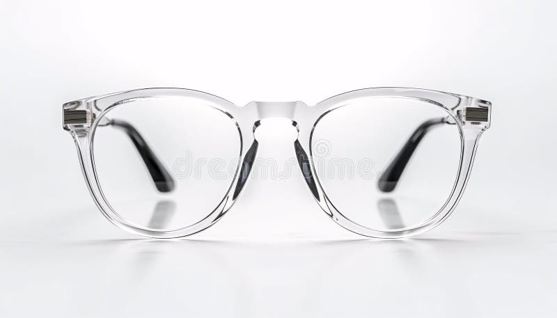 Eyeglass Frames Isolated On White Background Front View Generative Ai Stock Illustration