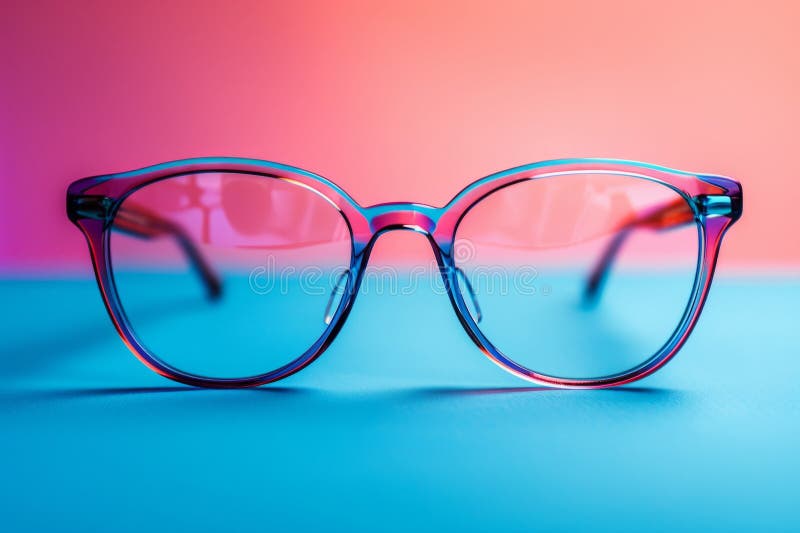 Eyeglasses on a Colored Background, Vision Correction Stock Photo ...