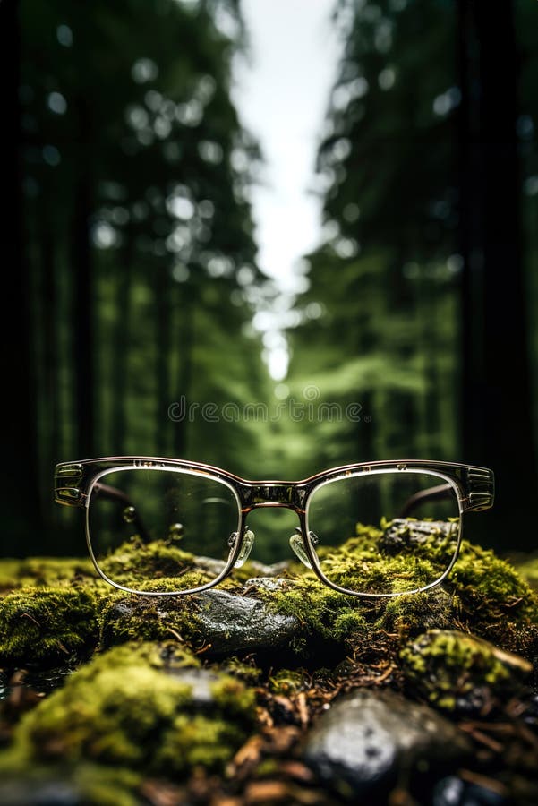 Eyeglasses and Forest on the Background Stock Photo - Image of leaves ...