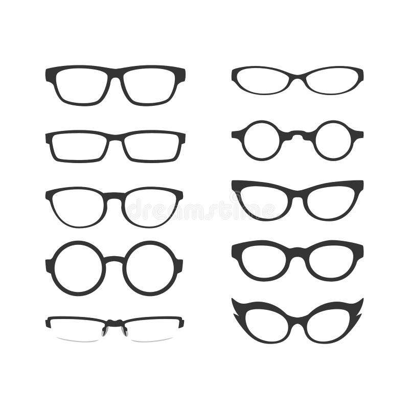 Eyeglasses Frame Vector Set Stock Vector - Illustration of eyeglasses ...