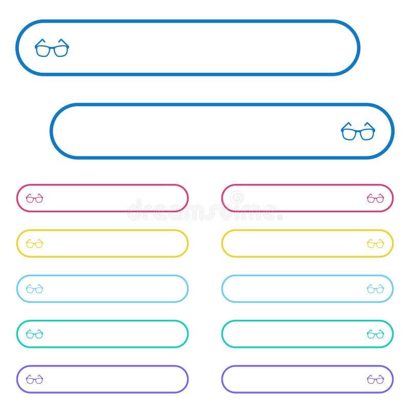 Eyeglasses Icons In Rounded Color Menu Buttons Stock Vector