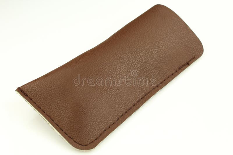 Eyeglasses Protective Cover Isolated on White Background. Empty Brown ...