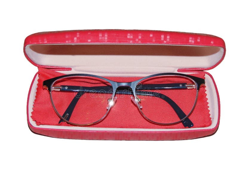 Eyeglasses in a Red Case. Glasses Case Stock Image - Image of glasses ...
