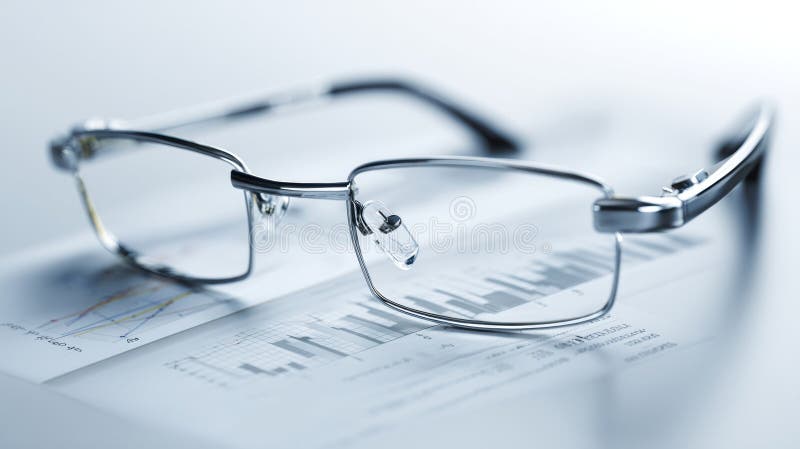 Spectacles on Financial Charts Stock Illustration - Illustration of ...