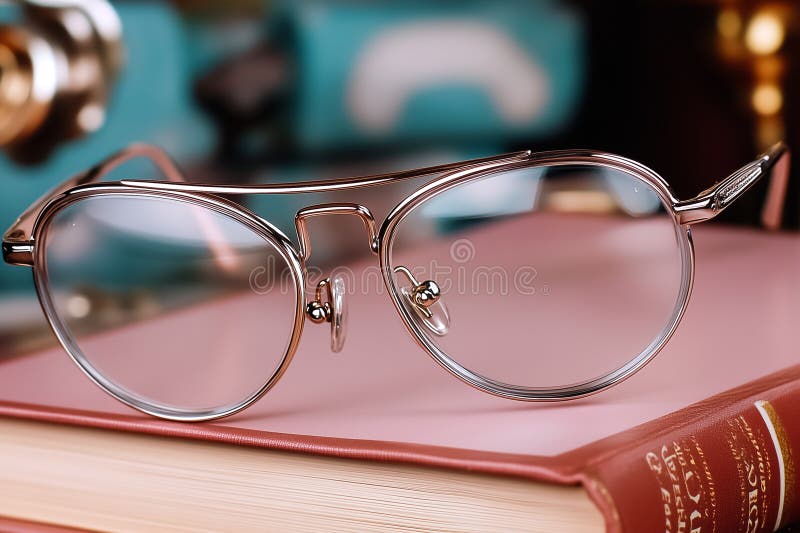Eyeglasses Resting on a Stack of Books Surrounded by Vintage Decor ...