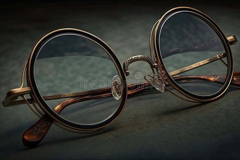 Eyeglasses with Retro Frames and Round Lenses Stock Illustration ...
