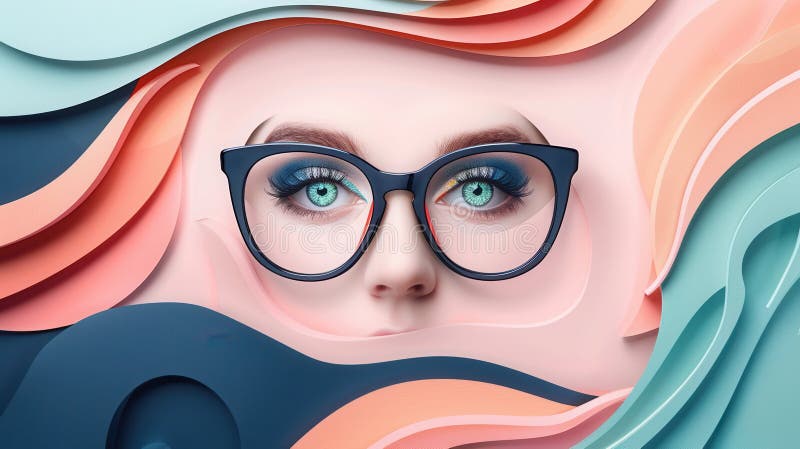 Eyeglasses are Showcased in Front of a Vibrant and Creative Background ...