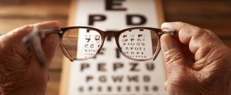 The Eyeglasses Showing an Eye Chart during an Optometry Examination Session. AI Generated Image ...