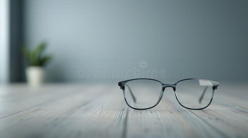 Eyeglasses on a Table in a Room Stock Illustration - Illustration of ...