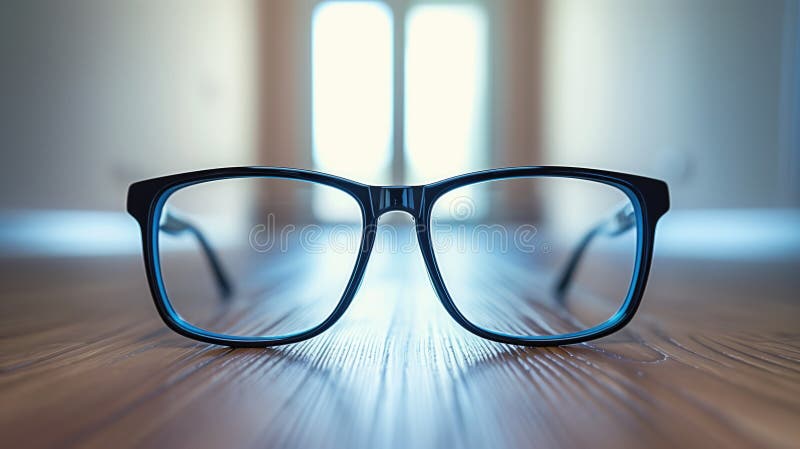 Eyeglasses on the Wooden Floor in the Room. 3d Rendering Stock ...