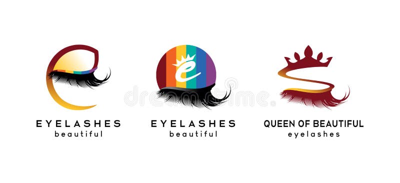 Eyelash Extension Logo Design Collection Stock Vector - Illustration of ...