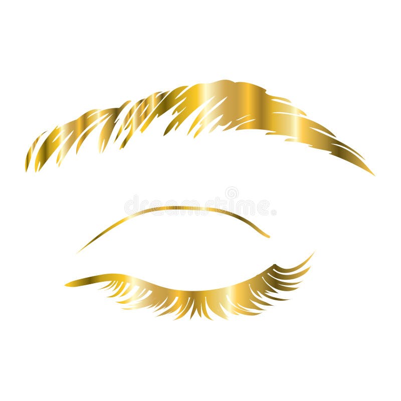 Eyelash Extension Logo. Makeup with Gold Glitter Stock Vector ...